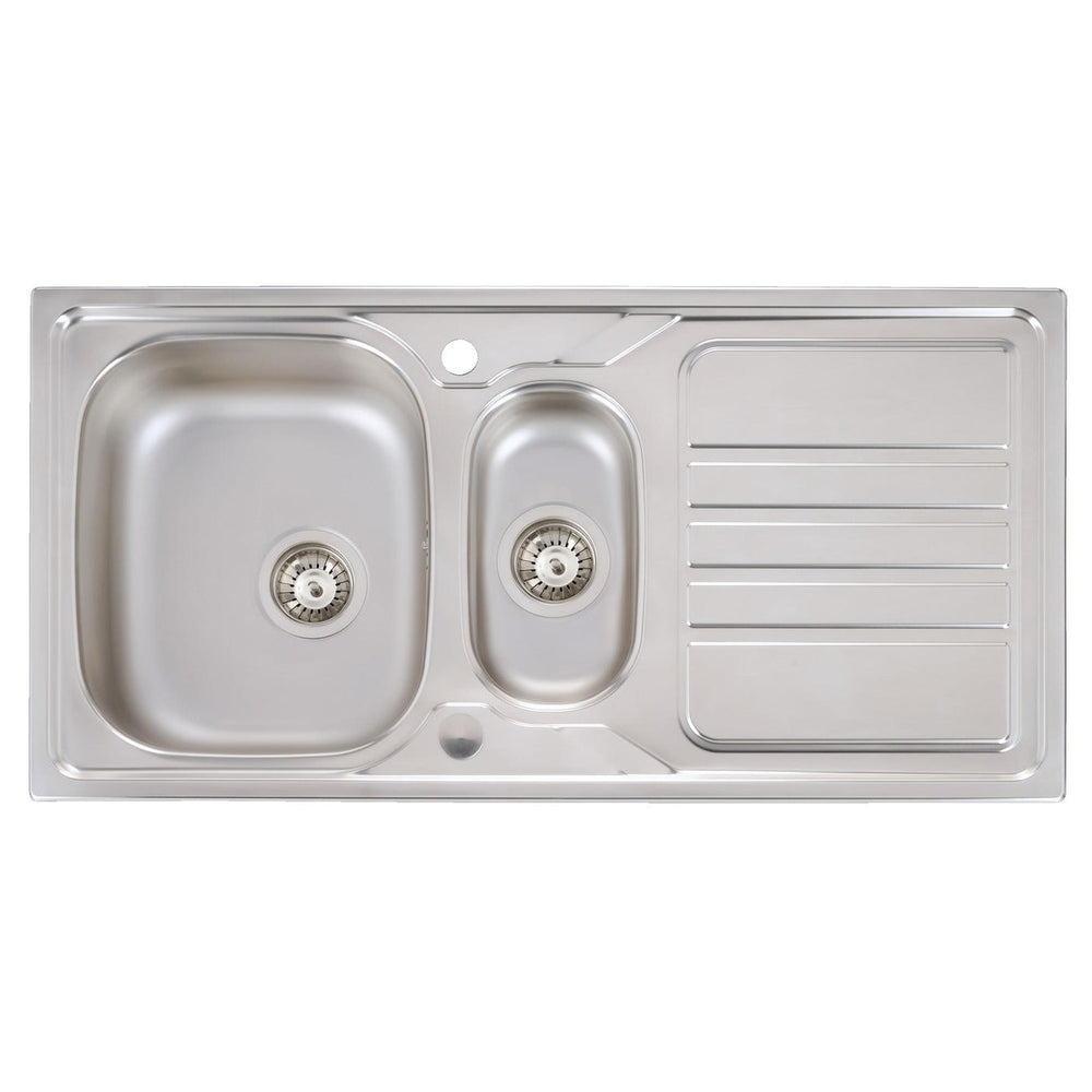 Abode Mikro Inset Mount One and Half Bowl Kitchen Sink in Stainless St ...