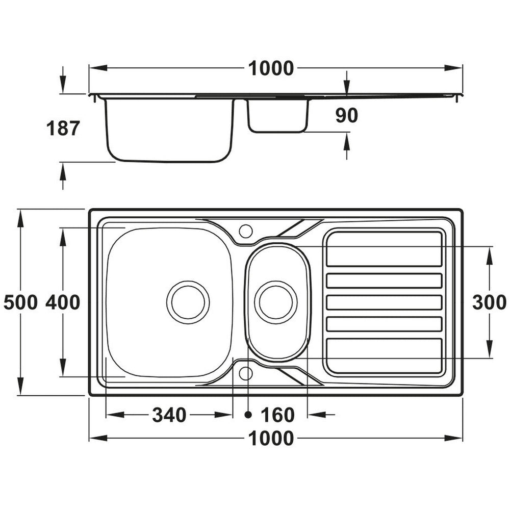 Abode Mikro Inset Mount One and Half Bowl Kitchen Sink in Stainless St ...