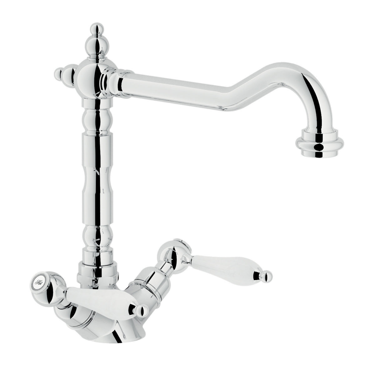 Nobili Antica P Spout Kitchen Tap in Polished Chrome with Dual Lever C ...