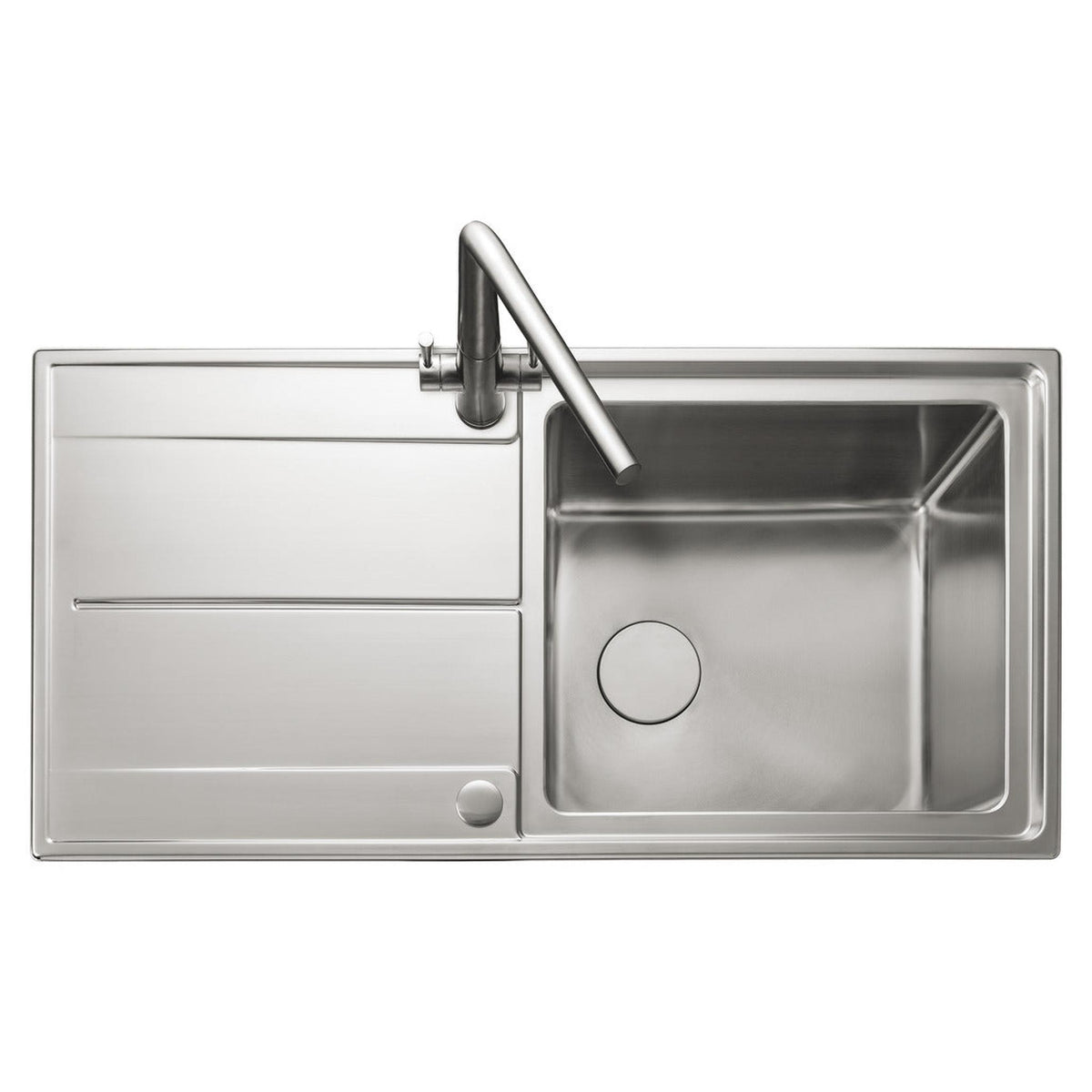 Rangemaster Arlington 1.0 Bowl Inset Kitchen Sink & Drainer in Soft Br ...