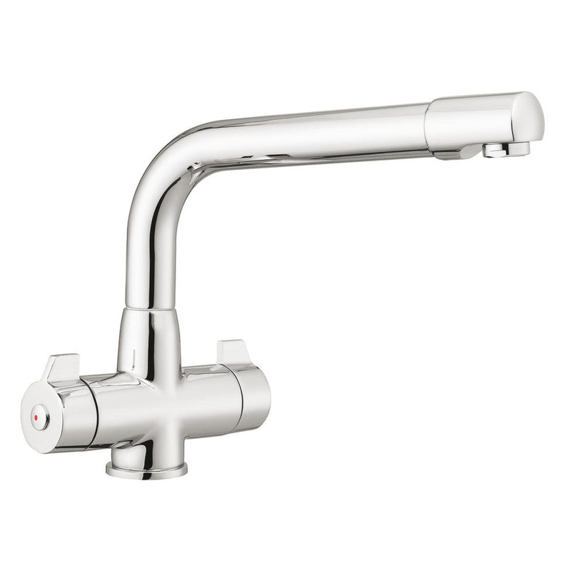 Rangemaster Leisure Aquadrift Stainless Steel Dual Lever Kitchen Mixer ...